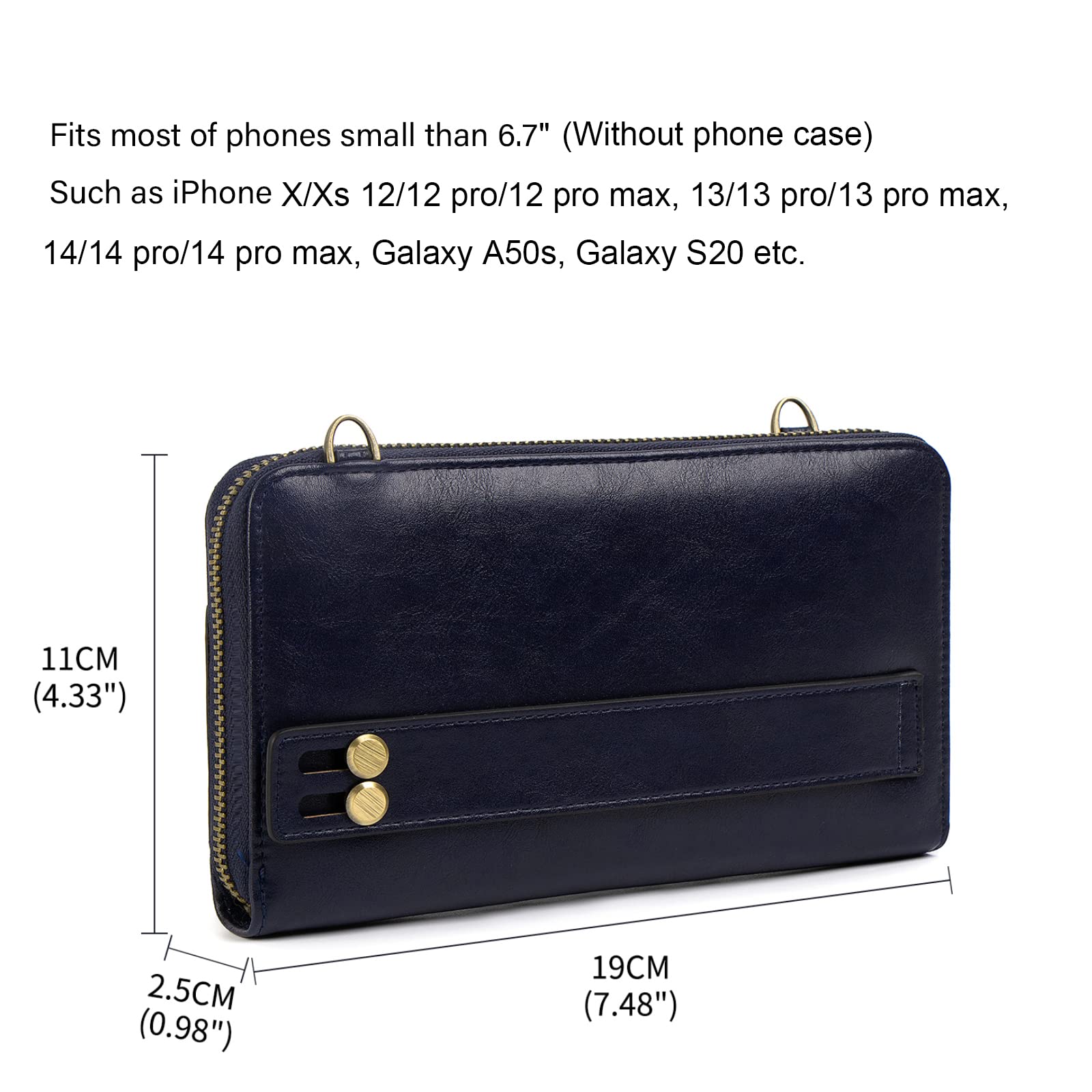 Perlvin Alinne Rifd blocking Wristlet Wallet with Cell Phone Holder Crossbody Bags Purse for Women