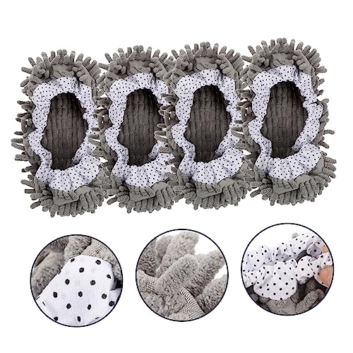 Lurrose 2 Pairs Mopping Slippers Cover Foot Cleaner Dust Mops Shoe Covers for Indoors Floor Cleaning Tool Kitchen Mop Floor Cleaning Shoes Dust Mop Covers Elastic Cleaning Tools Cleaner