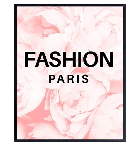 Designer Fashion Wall Art & Decor - 8x10 Glam Room Decor - Luxury Living room Home Decor - Designer Wall Art Poster Picture - Pink Bedroom Wall Art - Couture Glamour Wall Art - Luxury Gift for Woman