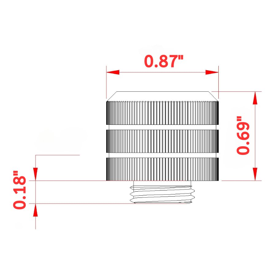 Dracaena 6 pack G1/4” thread to OD 14mm Hard tube compression fitting, anti-off adapter for Computer water cooling system, Black