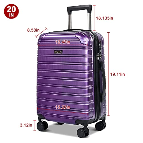Feybaul Luggage Set 2PCS Suitcase PC+ABS Carry On Luggage with Spinner Wheel