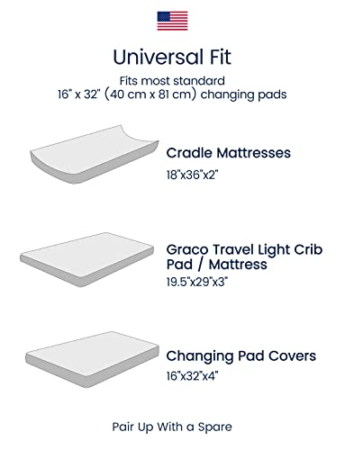 TotAha Premium Stretchy Changing Pad Covers (2-Pack) Hypoallergenic, Silky Comfort, Buttery Soft, Calming Effect, All-Season Jersey-Knit 5'' Deep Pocket(Meredith Allover Floral & Pale Pink Flowers)