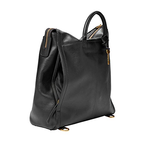 Fossil Women's Parker Eco Leather Convertible Large Backpack Purse Handbag, Black (Model: ZB1515001)