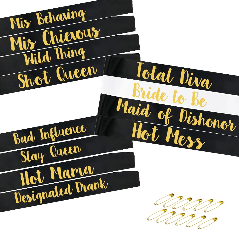 Ranp 12 Pack Bride to be Sash and Bachelorette Sashes for Bridesmaid,Funny Bachelorette Party Favors,Decorations for Bridal Party,Bridal Shower