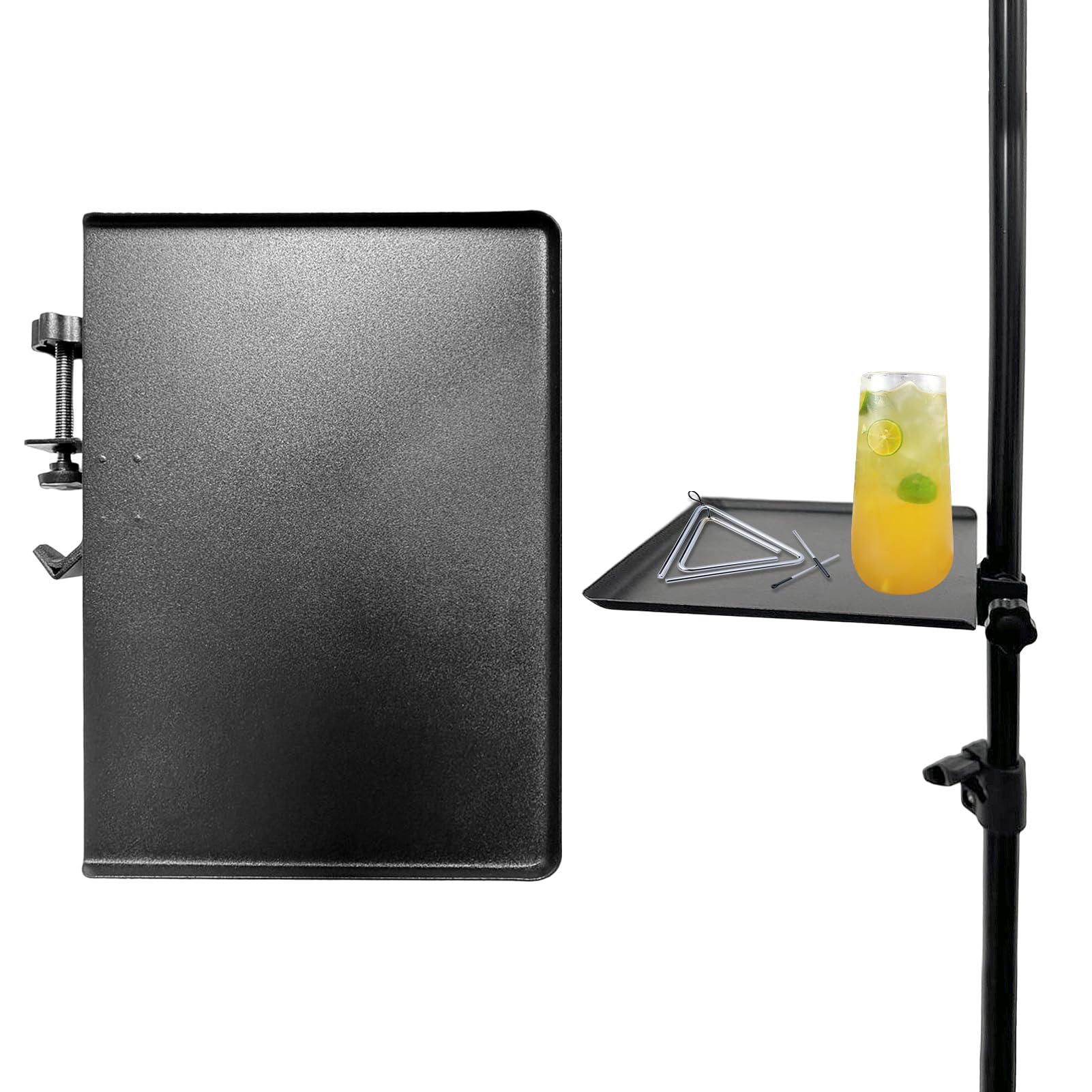 SYCOOVEN Sound Card Tray, Metal Height Adjustable Shelf for Small Items Microphone Stand Replacement Part Music Stand Accessories (Size:7.87x5.12inch)