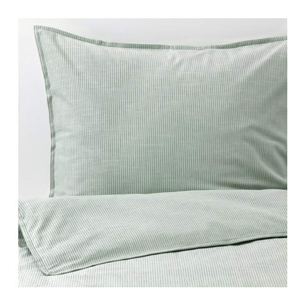 IKEA Bergpalm Duvet Cover and Pillowcases Green Stripe 604.231.86 Size: Twin
