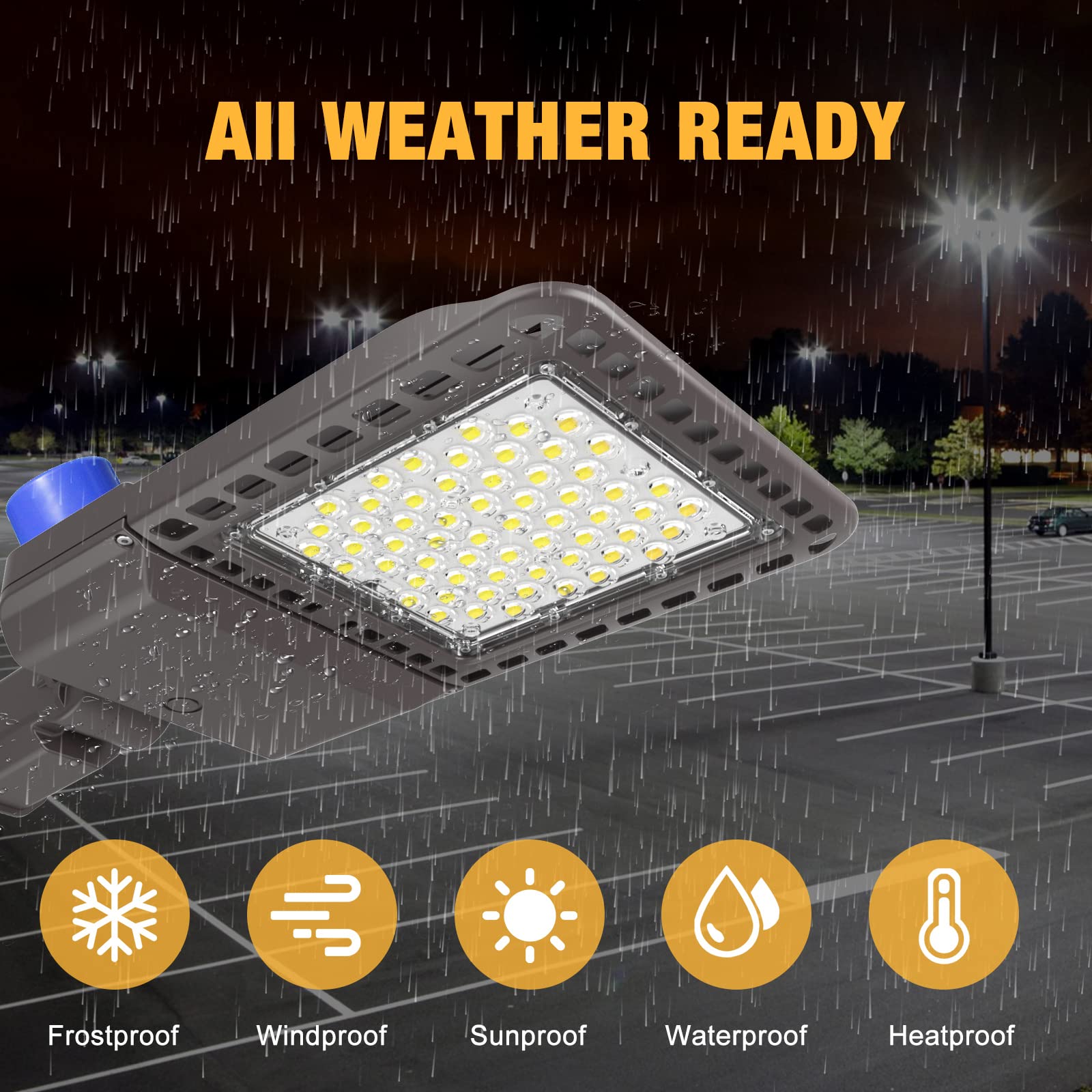 JC-LGL 300W LED Parking Lot Light 2Pack, LED Shoebox Light with 42000LM 5000K Daylight, IP65 Waterproof Dusk to Dawn Parking Lot Light with Slip Fitter, Dimmable Area Light for Parking Lot Stadium