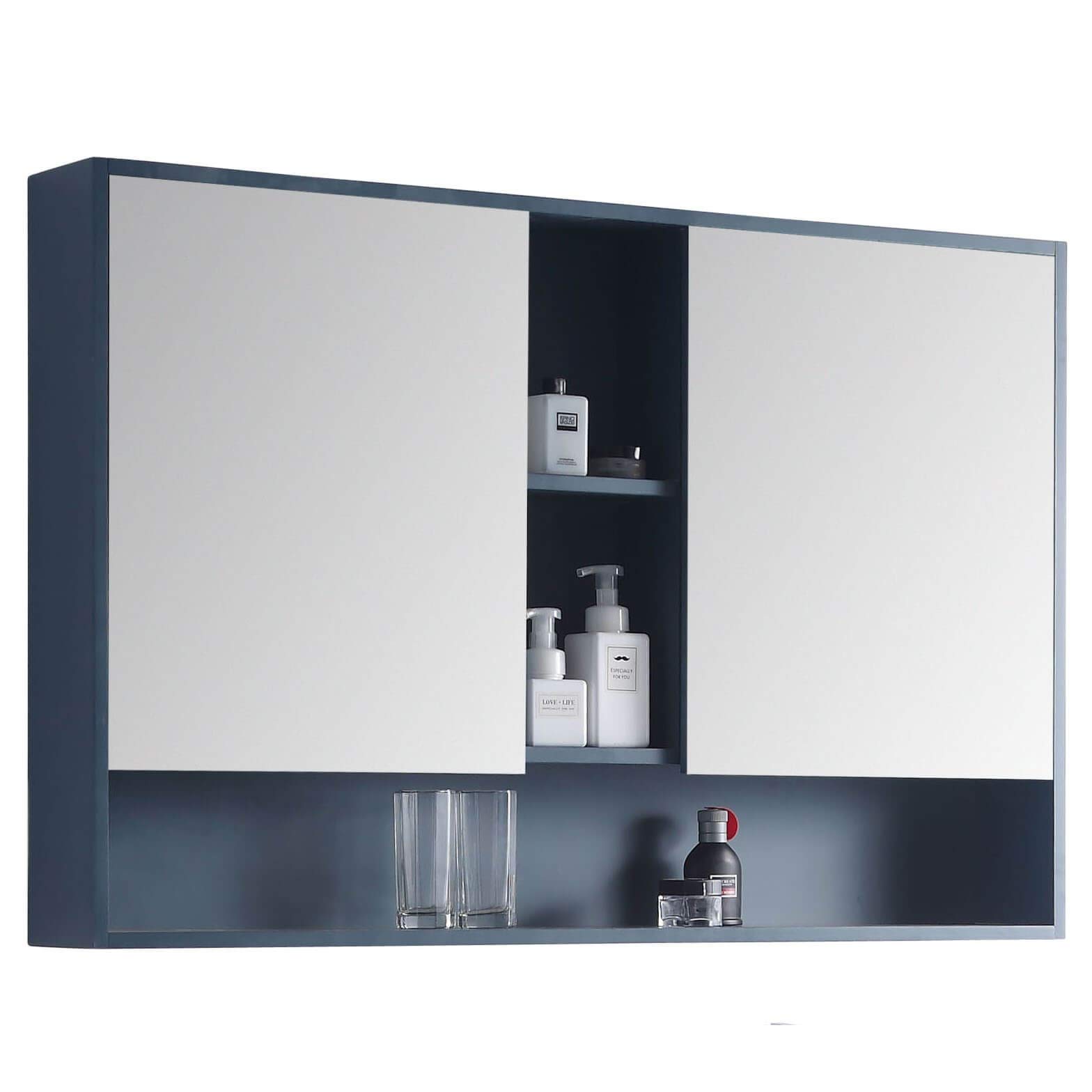 Fine Fixtures Shawbridge Bathroom Medicine Cabinet, Medicine Cabinets for Bathroom, Blue Bathroom Medicine Cabinet Wall Mounted 45" Surface Mount