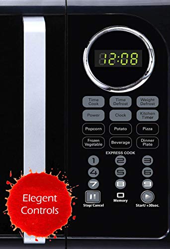 BLACK+DECKER Countertop Microwave Oven 0.9-Cu. Ft. 900-Watt with Pull Handle, LED Lighting, Child Lock, Black