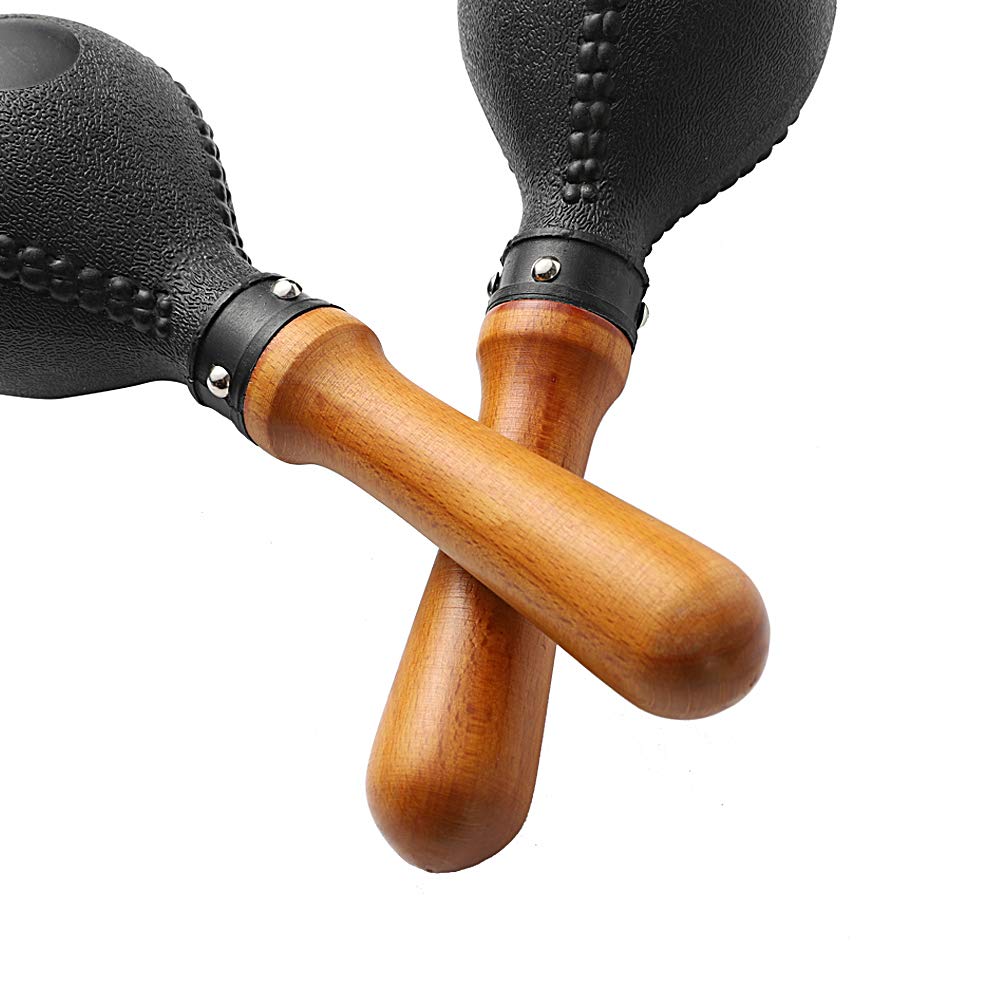 Percussion Maracas Pair of Shakers Rattles Sand Hammer Percussion Instrument with ABS Plastic Shells and Wooden Handles for Live Performances and Recording Sessions