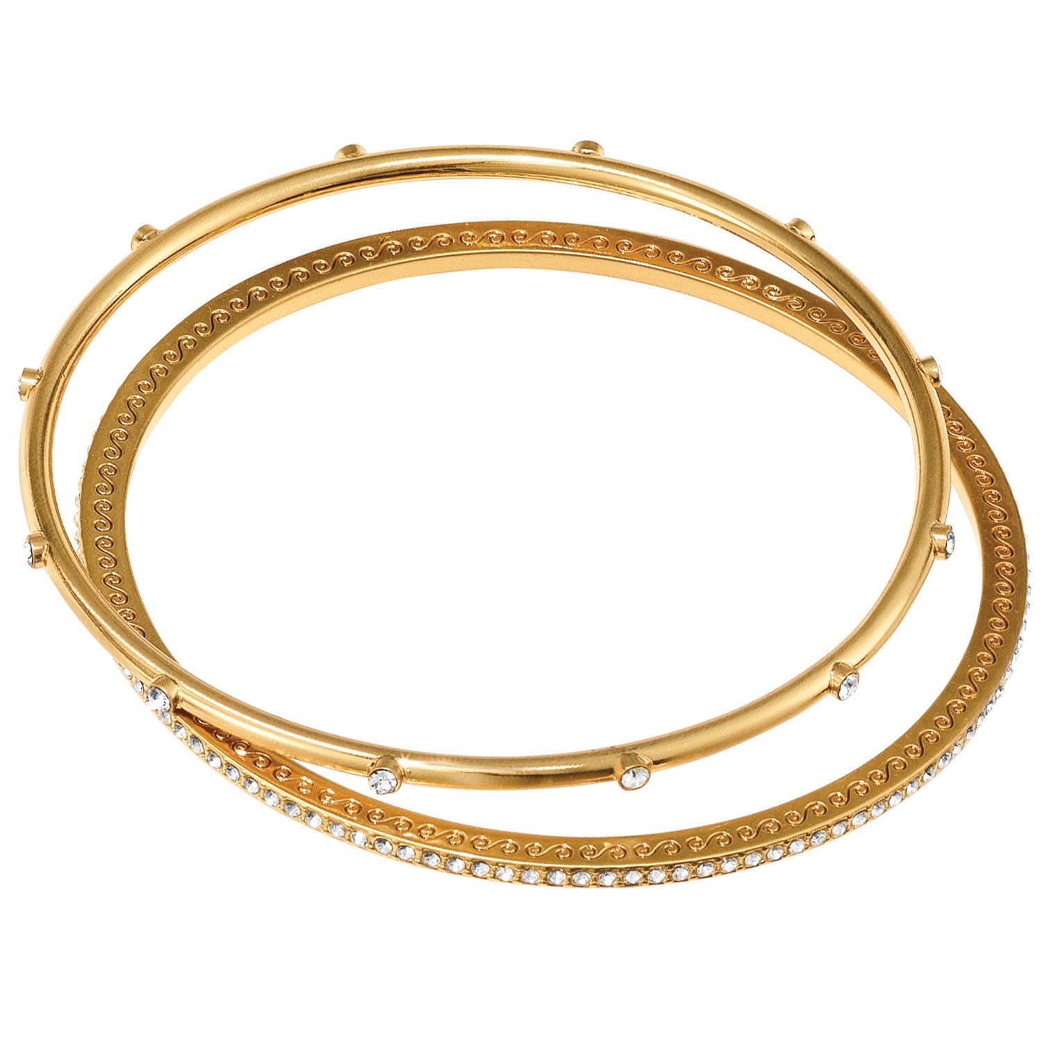 Brighton Womens Neptune's Rings Pave Bangle Set Gold One Size