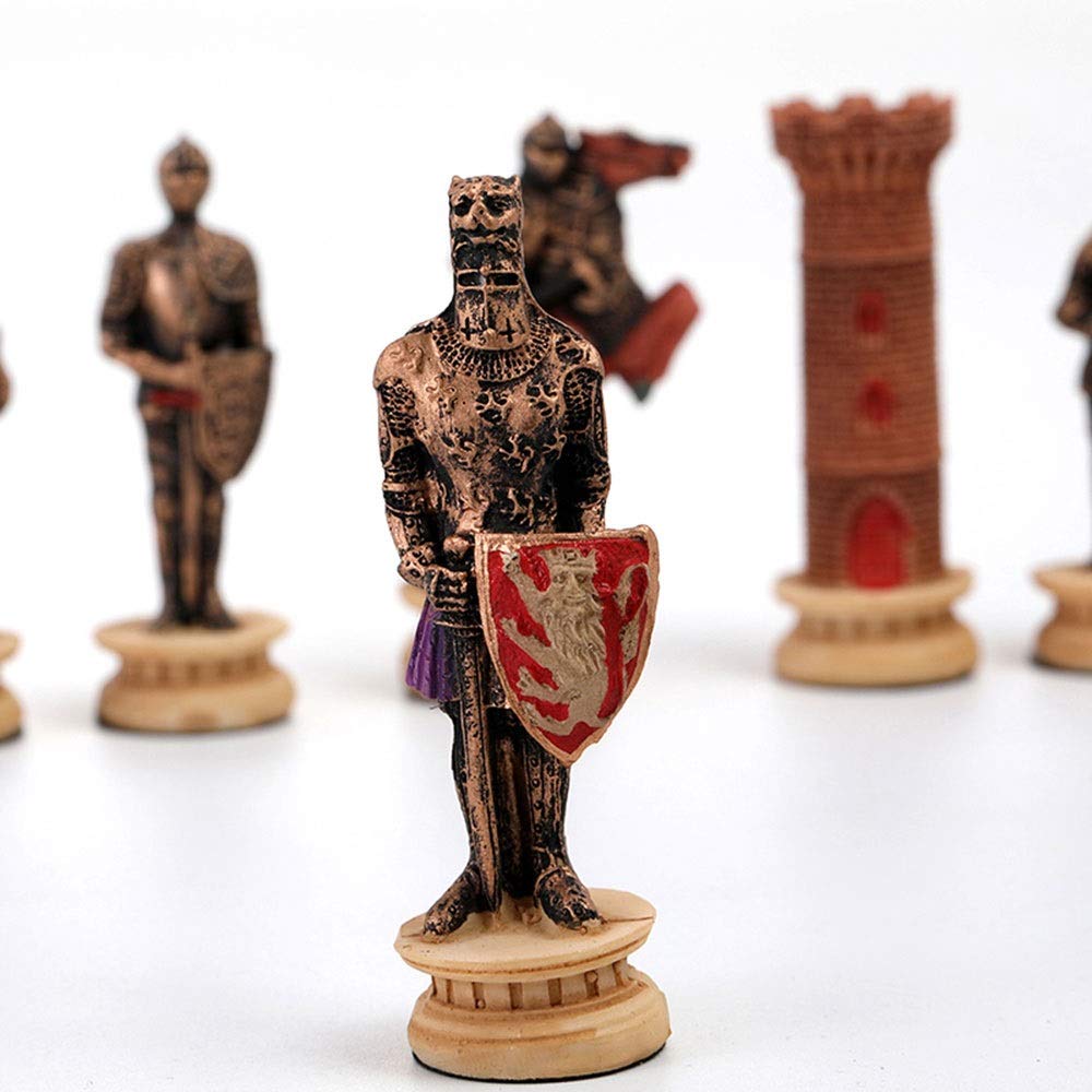 Chess Set Middle Ages Knight Battle Theme Chess Chess Set Themed Chess Suitable for Children and Adults Over 3 Years Old