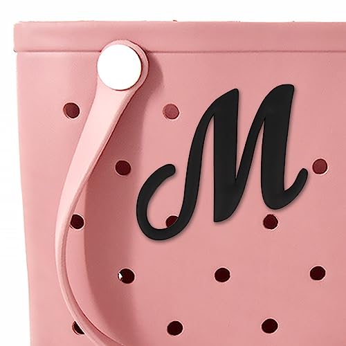 TOYMIS Decorative Lettering for Bogg Bag, 3D Letter Charms for Bogg Bag Alphabet Letters Decor Alphabet Letters for Bogg Bag for Personalizing Handbag DIY White (M,Black)