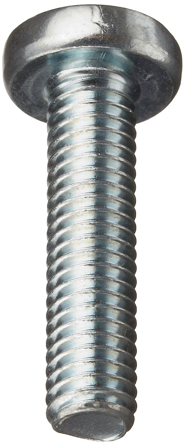 Small Parts Class 4.8 Steel Machine Screw, Zinc Plated Finish, Pan Head, Phillips Drive, Meets DIN 7985, 30mm Length, M3-0.5 Metric Coarse Threads (Pack of 100)
