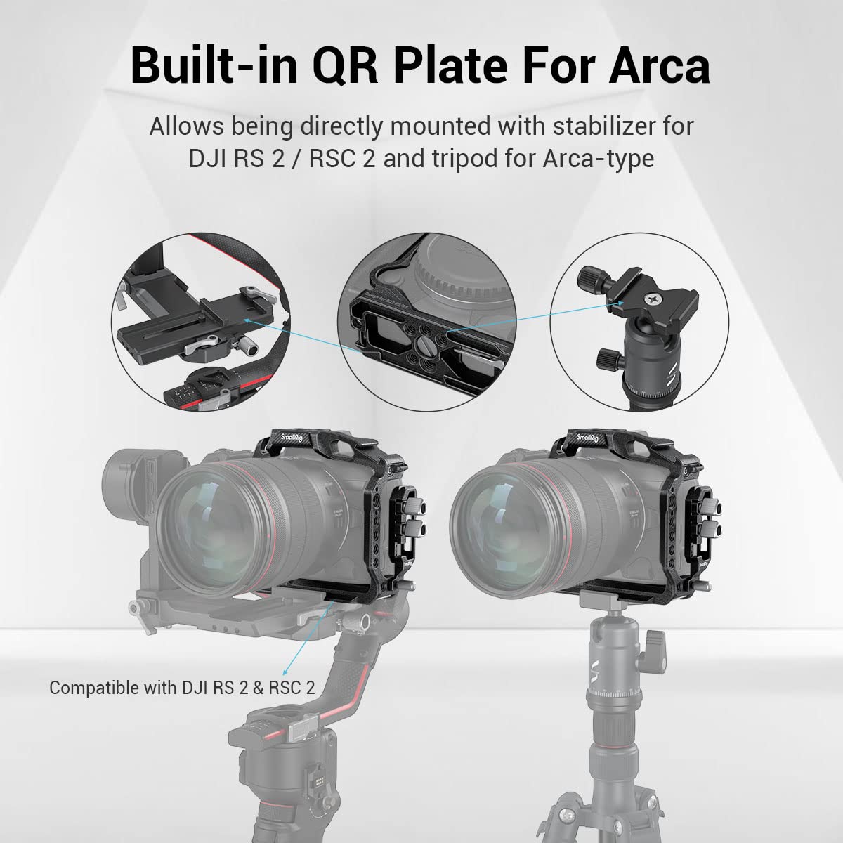 SMALLRIG R5 R5 C R6 Half Cage, Camera Half Cage with Cable Clamp for Canon R5 R5 C R6-3656