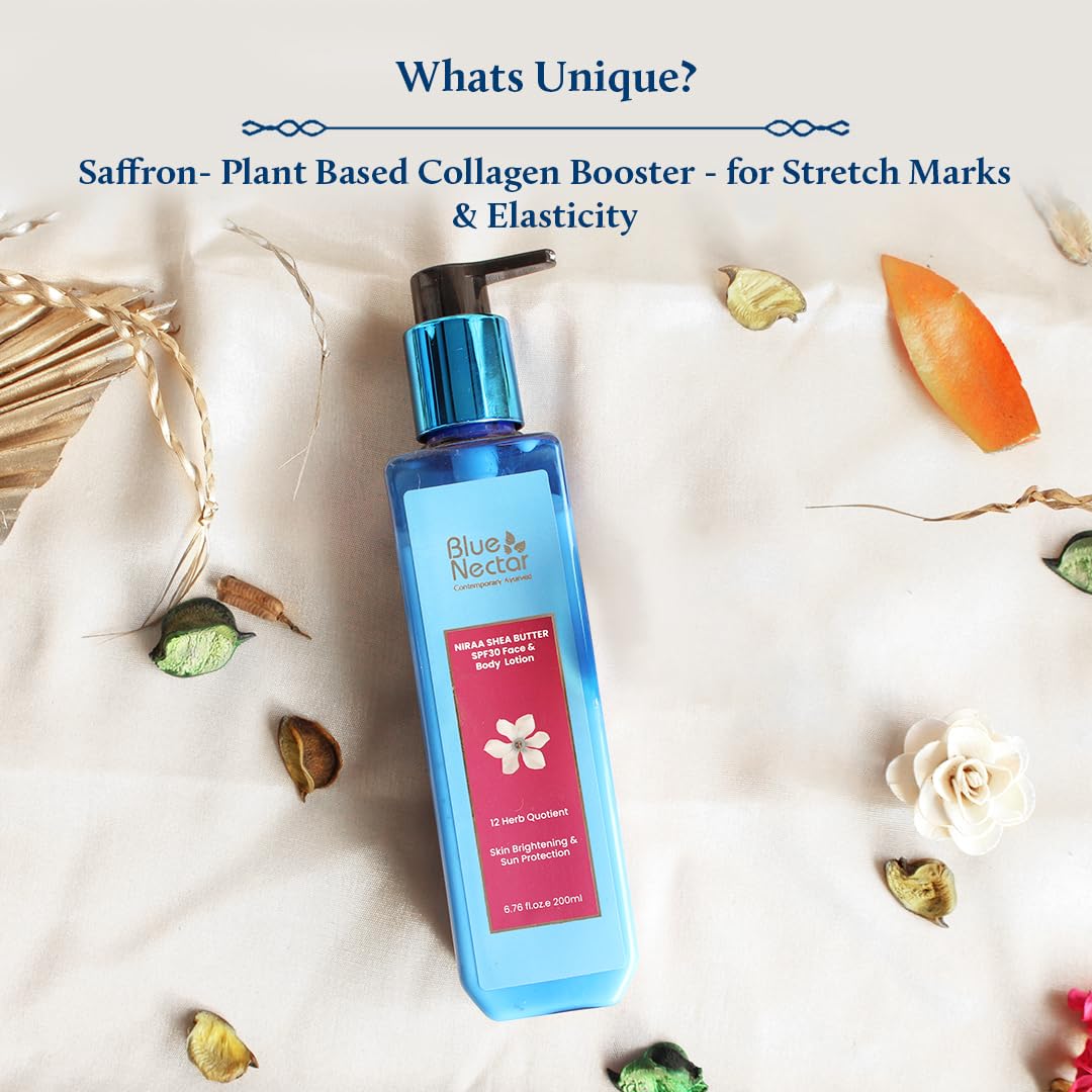 Blue Nectar Stretch Mark Cream for Pregnancy and Postpartum, Moisturizing Body Lotion for Women with Cocoa and Shea Butter for Pregnancy Gifts (12 Herbs, 6.76 fl oz)