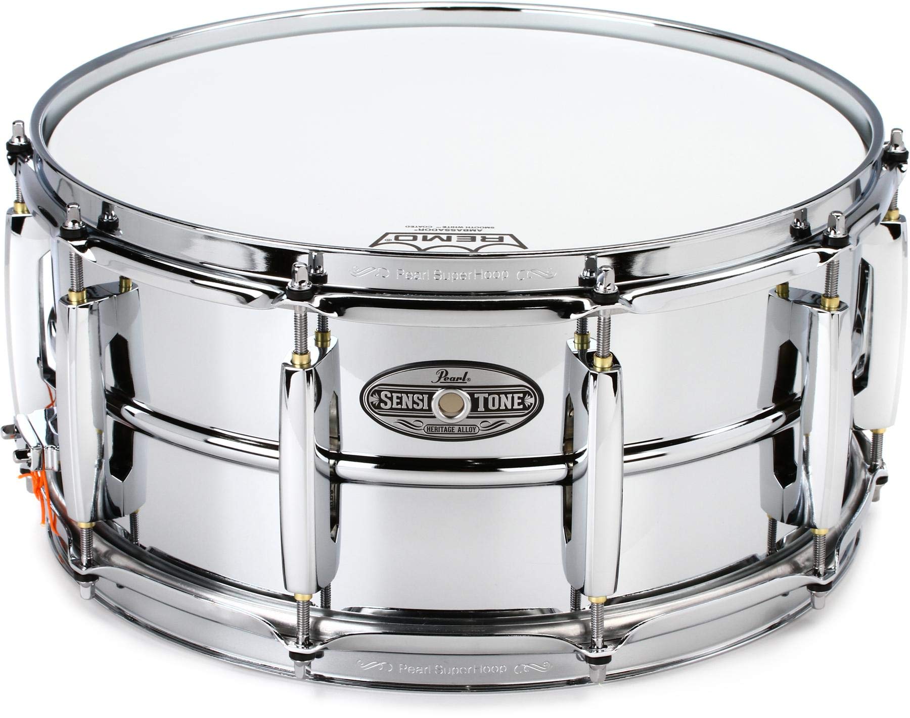 Pearl 14"x6.5" SensiTone Heritage Alloy Chrome-over-Steel Snare Drum with Beaded Shell, 2.3mm Triple-Flanged Hoops, and 10 arched CL Lugs
