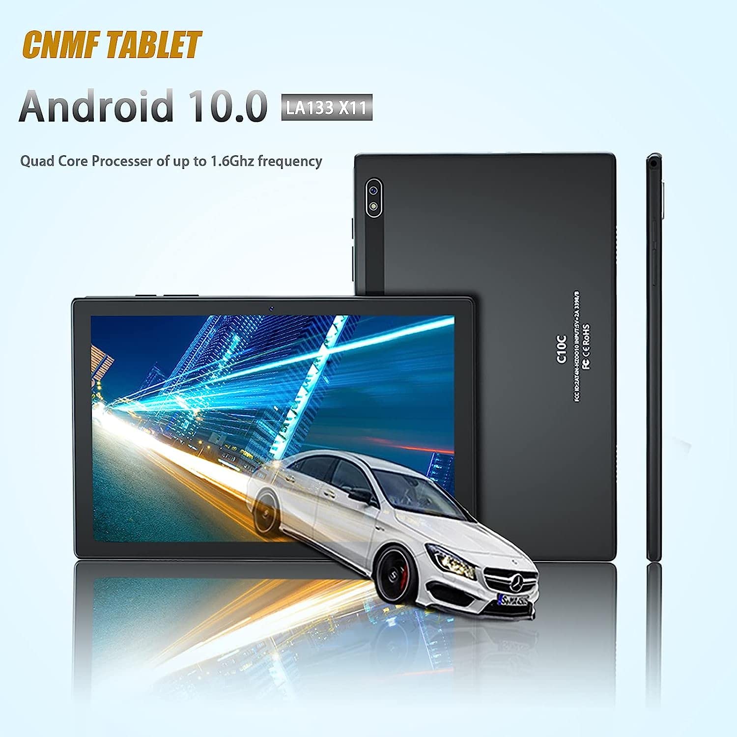 CNMF Tablet 10 inch, Android 10.0 Tablets, 32GB Storage, HD IPS Screen, Support Microsoft Office Software, Dual Camera, Bluetooth, WiFi