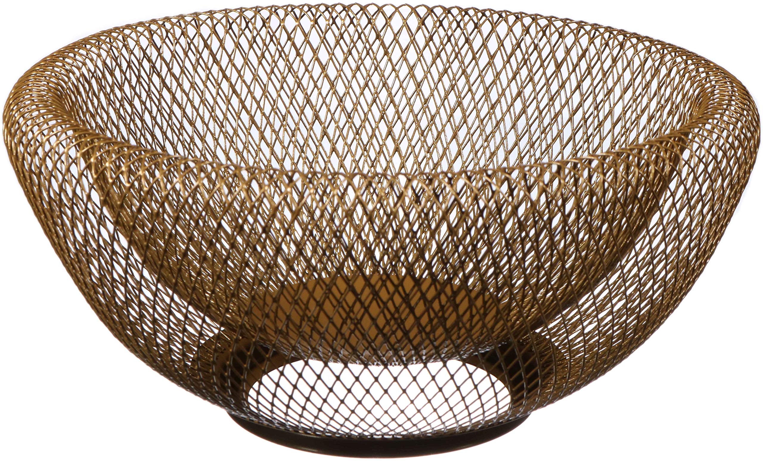 Cq acrylic Fruit Basket For Kitchen,Fruit Basket With Banana Hanger,Fruit and Vegetable Storage Holder For Kitchen Countertop,Golden