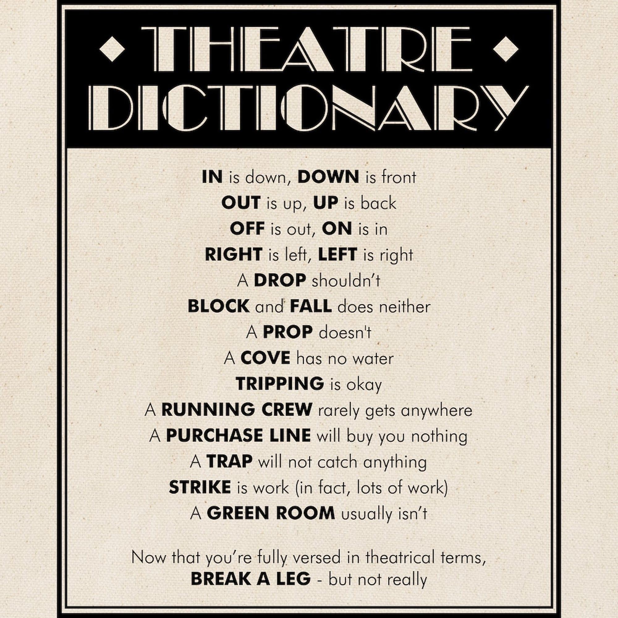 CafePress Theatre Dictionary Tote Bag Canvas Tote Shopping Bag
