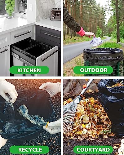 Kitchen Trash Bags 15-17 Gallon 40 Count, AYOTEE Garbage Bags Tall Kitchen Unscented Large plastic Trash Bags recycling bags Wastebasket Bin 40-68 Liners for Kitchen Home Lawn Leaf Bags (Black)