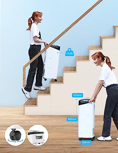 Paris Rhône Evaporative Air Cooler, 3-in-1 Portable Air Conditioners, Air Conditioner Portable for Room, Windowless AC Fan with Remote,120° Oscillation, 3 Wind Speeds, Swamp Cooler for Bedroom Office