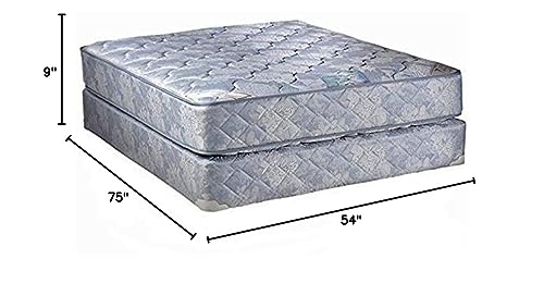 Dream Solutions USA Chiro Premier Orthopedic Gentle Firm (Blue Color) Full Size (54"x75"x9") Mattress and Box Spring Set - Fully Assembled, Long Lasting and 2 Sided