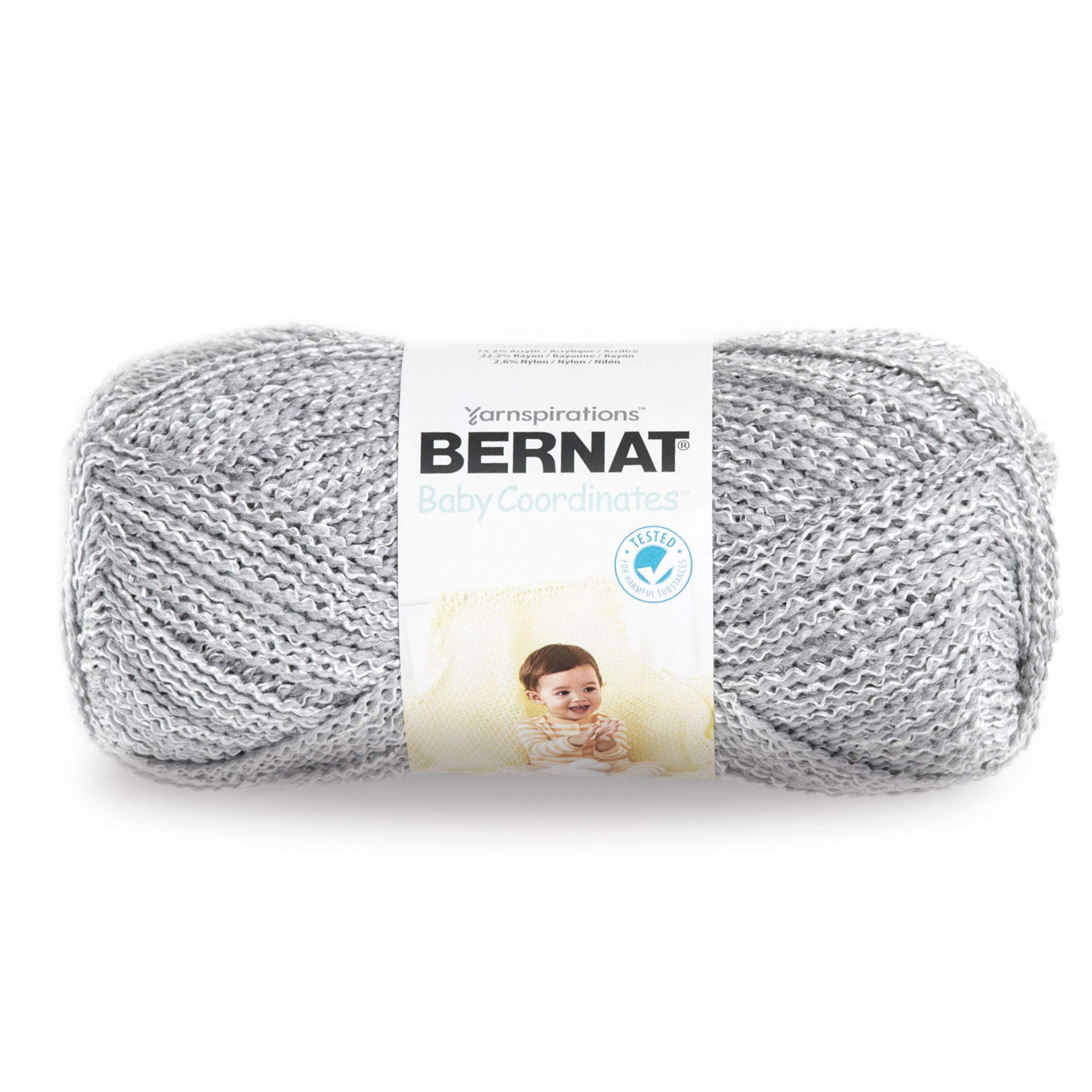 Bernat Baby Coordinates Yarn, 5 oz, Gauge 3 Light, Soft Grey
