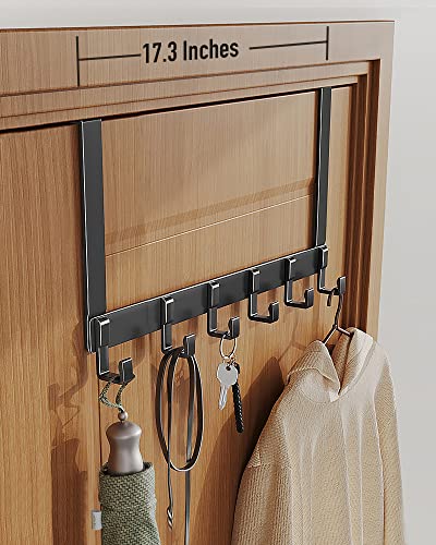 KitchLife Over The Door Hooks Hanger with Extra Long Arms for Easy Use by Women - Bathroom Accessories and Towel Rack Organization - 1 Pack, White, DH-LW4