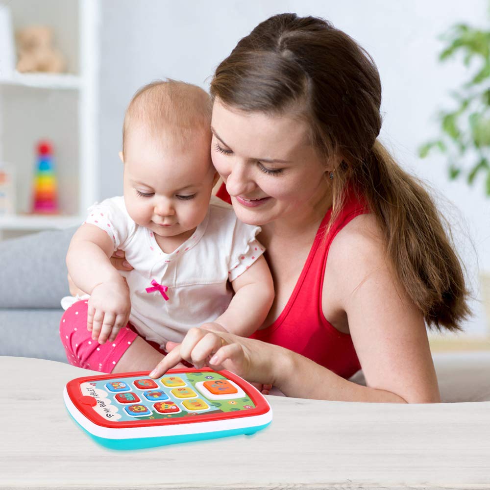 VATOS Toddler Learning Tablet for 1 Year Old, Baby Ipad for 6M -12M -18M+ with Music & Light, Travel Toy Tablet with Easy ABC Toy, Numbers & Color | My First Learning Tablet