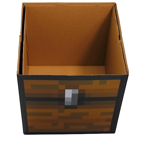 Large 14 x 14 Pixelated Box - Chest | Birthday Party Supplies | Storage Decoration and Prop, Big Birthday Box | Storage Bin Chest With Lid Gift Accessory (Chest Block)