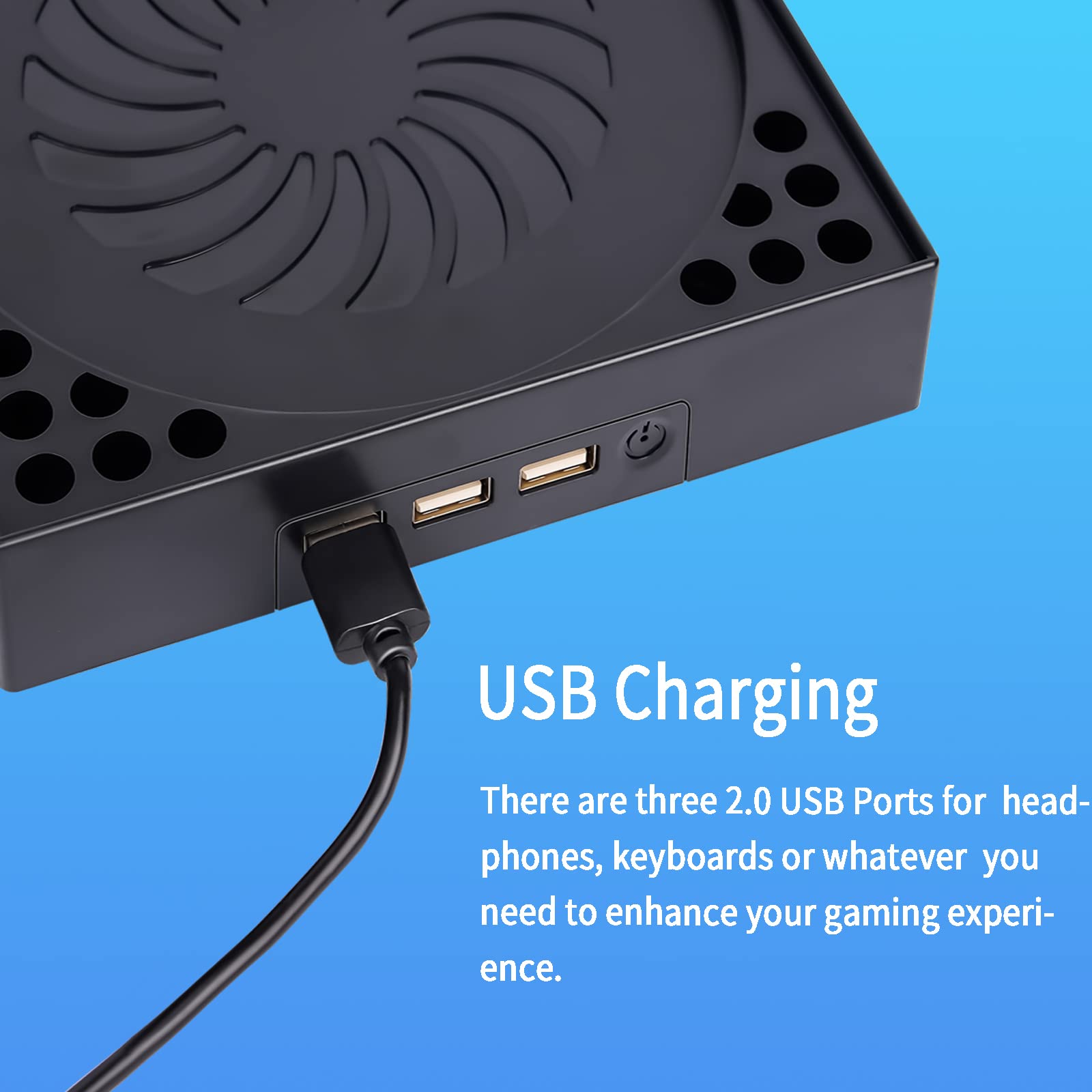 Colorful LED Light Cooling Fan Compatible with Xbox Series X Console, My Genik Cooler System Accessories with Dual Fans and External USB Port (No Light Cooling Fan)