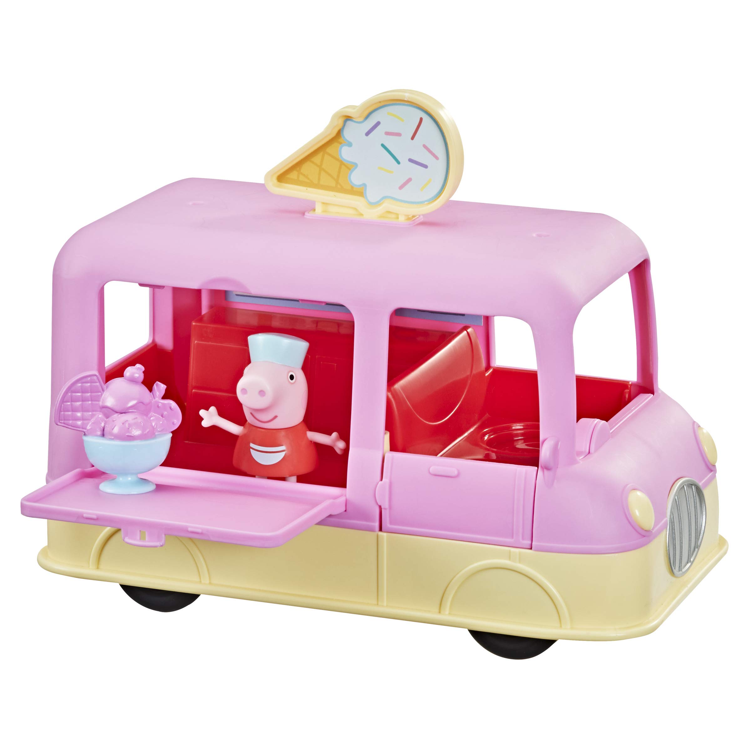 Peppa Pig Peppa’s Adventures Peppa’s Ice Cream Truck Vehicle Preschool Toy, Speech and Sounds, Peppa Figure and Accessory, Ages 3 and Up