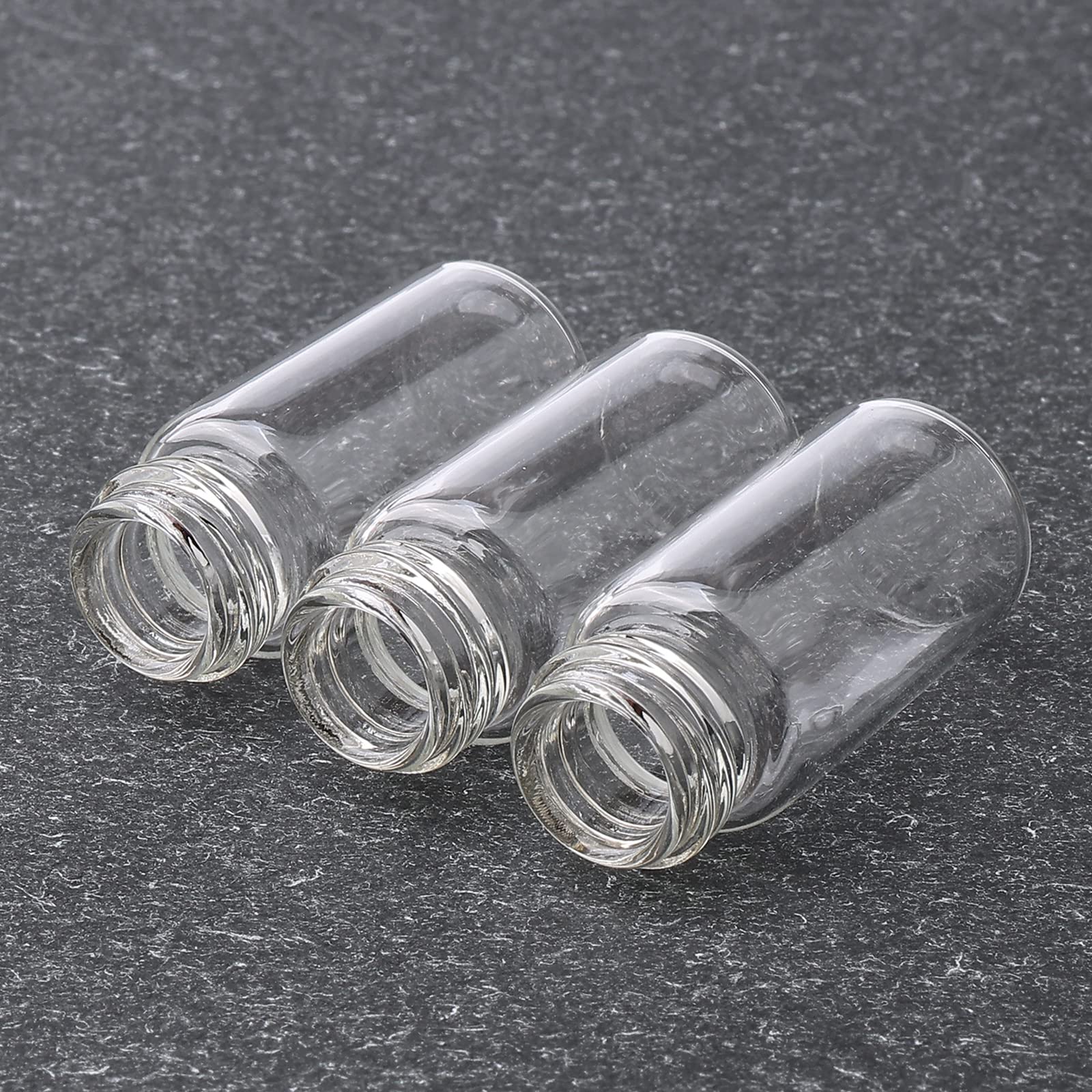Csfglassbottles 50 pcs 5ml (0.17 Oz) Small Clear Glass Vials Liquid Sampling Sample Vial Leak-Proof Storage Bottles with Black Screw Caps for Oil Chemistry Lab Chemicals