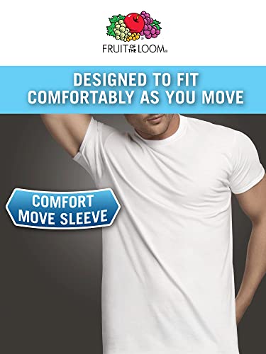 Fruit of the Loom Men's Eversoft Cotton Stay Tucked Crew T-Shirt, Regular Fit, Assorted Colors, Large, Pack of 6