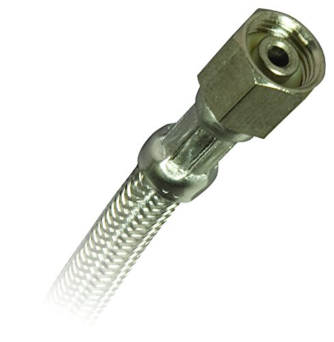 Fluidmaster 12IM72 Braided Stainless Steel Ice Maker Connector Water Line with Dual 1/4-In. x 1/4-In. Female Compression Threads, 6 Ft. (72-In.) Length