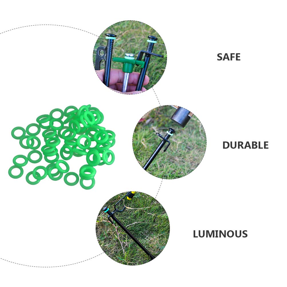 BESPORTBLE 50pcs Tent Stakes Ring Fluorescent Glow in The Dark Tent Ring Tent Nail Rings Tents Accessories