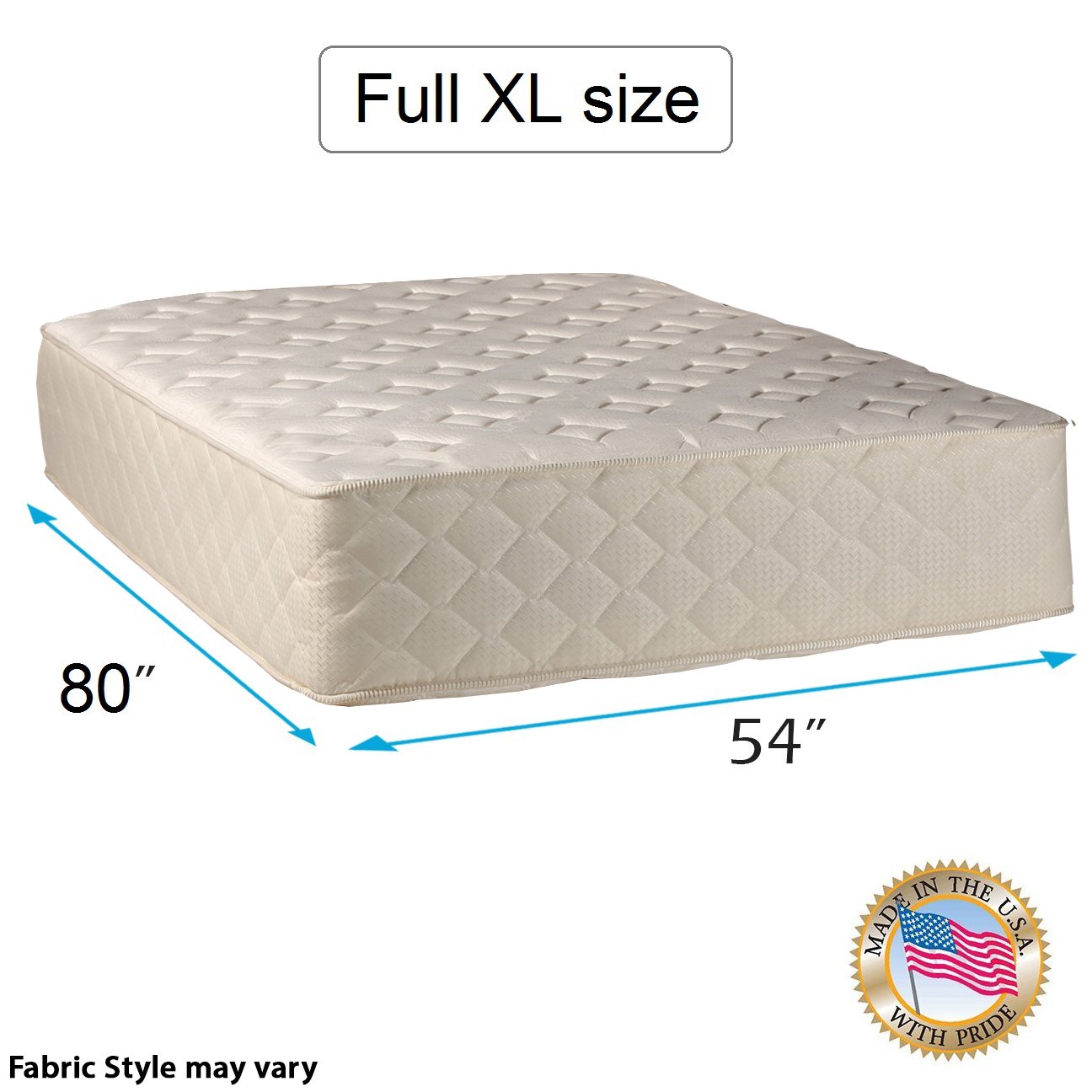 Dream Solutions USA Highlight Luxury Firm Mattress Only with Mattress Cover Protector Included - Orthopedic, Fully Assembled, Innerspring Coils, Long Lasting Comfort (Full Extra Long 54"x80"x14")