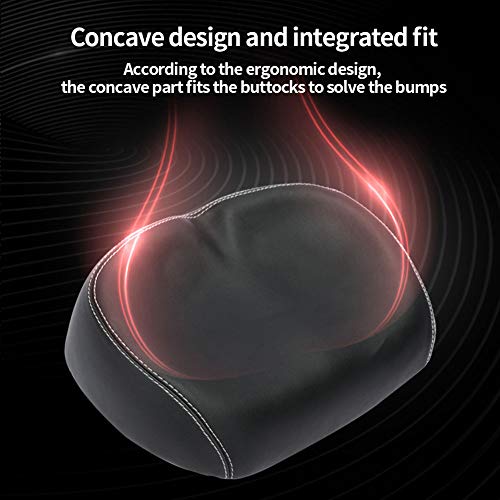 Bike Seat, Wide Large Bicycle Saddle, Ergonomic Universal Replacement Bike Seat Comfortable Bicycle Saddle Pads Waterproof Shock (Black)