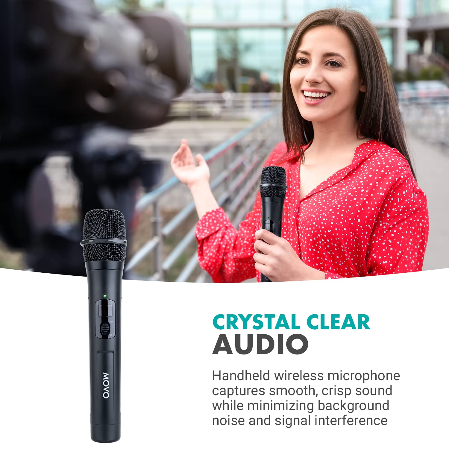 Movo WMX-7-TH VHF Portable Handheld Microphone Transmitter for The WMX-7 Wireless Microphone System - 12-Channel Wireless Mic Best Wireless Microphones for Weddings, Interviews, Presentations