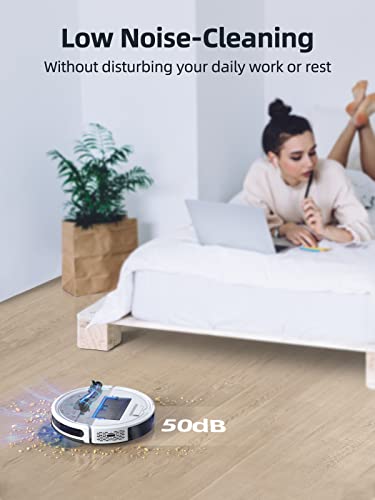 HONITURE Robot Vacuum Cleaner, G20 Robot Vacuum and Mop Combo 3 in 1, 4000pa Strong Suction, Self-Charging, App&Remote&Voice Control, Compatible with Alexa, Ideal for Carpet, Hard Floor, Pet Hair.