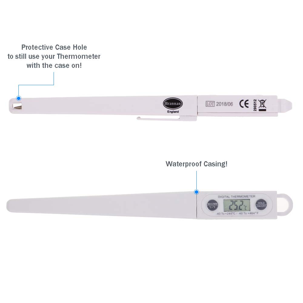 Brannan Instant Read Meat Thermometer Digital Probe - Best Waterproof Fast Kitchen Cooking Food Thermometers, Food Temperature Probes for Kitchen Outdoor Cooking Baking Water Liquid BBQ Grill Smokers
