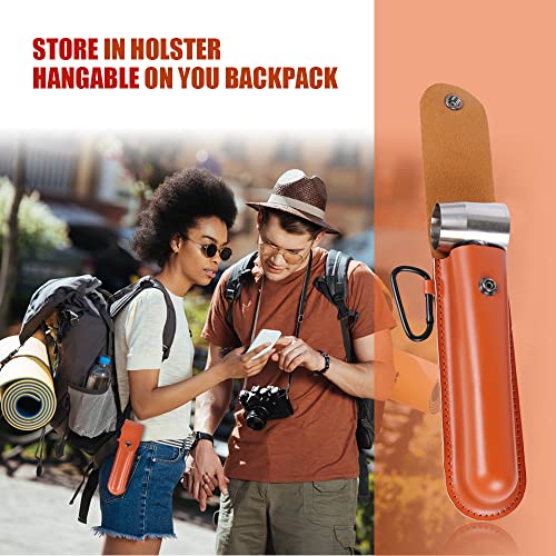 Bushcraft Hand Auger Wrench, Hand Auger for Bushcraft Backpack and Camping, Manual Auger Outdoor Wood Peg and Hole Maker Bushcraft Gear Bushcrafting Tools (Leather Case Brown)