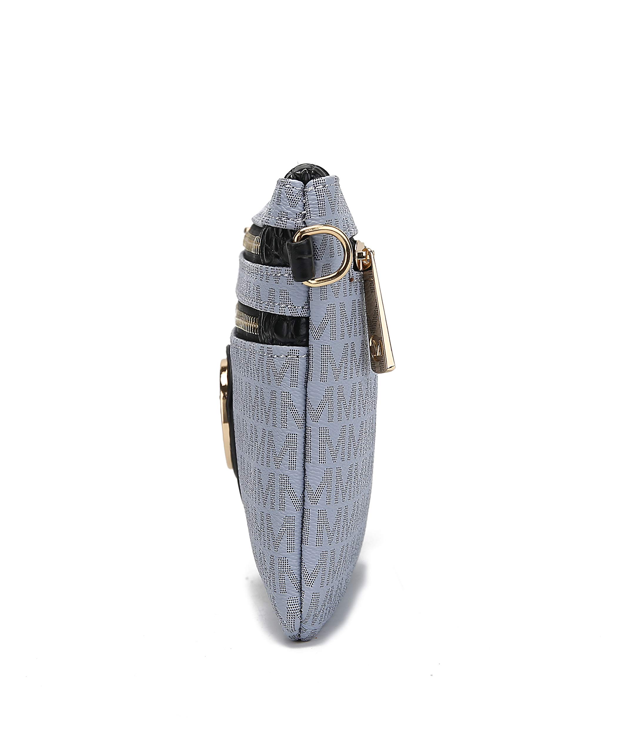 MKF Crossbody Bag for Women, Wristlet Strap – PU Leather Shoulder Handbag – Small Pocketbook Messenger Purse White