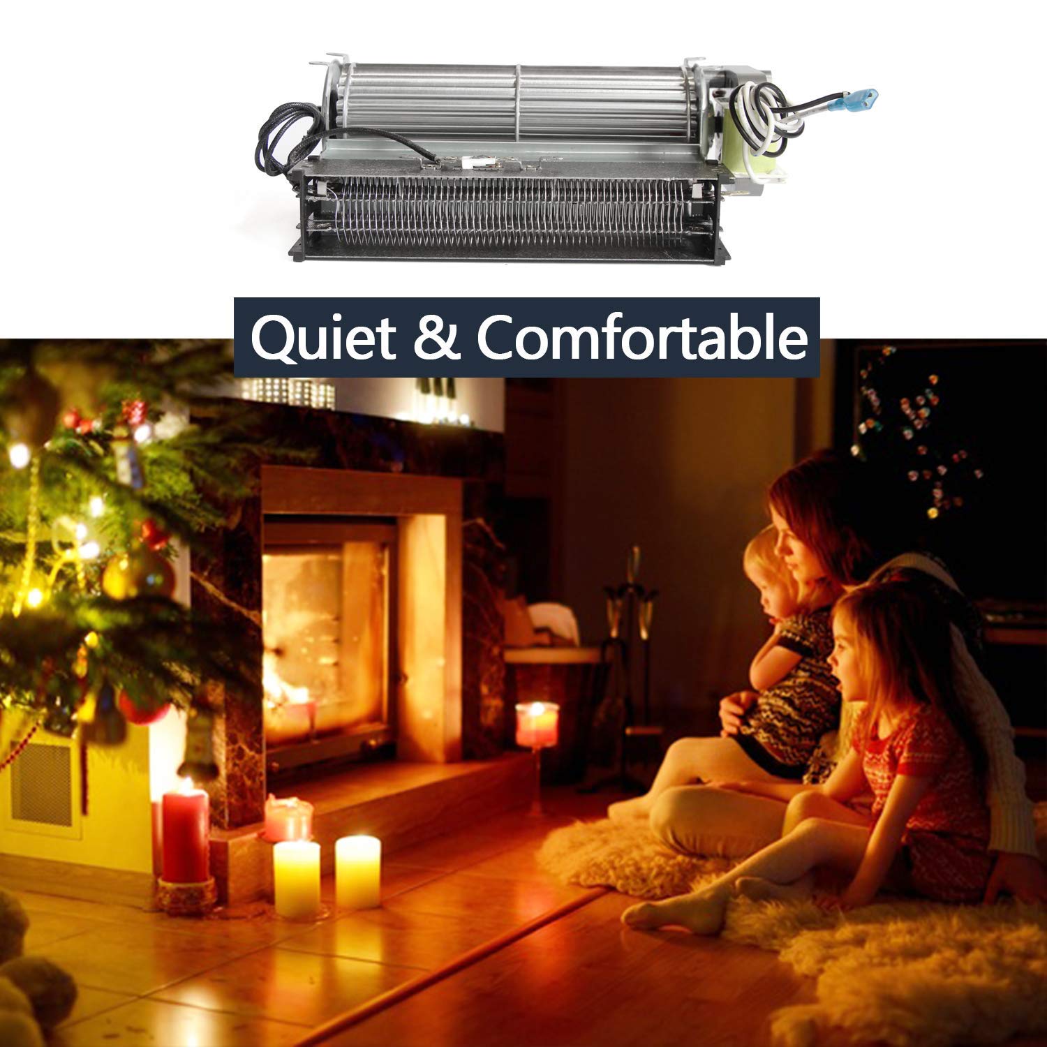 Hongso Replacement Fireplace Fan Blower & Heating Element for Twin Star Electric Fireplace