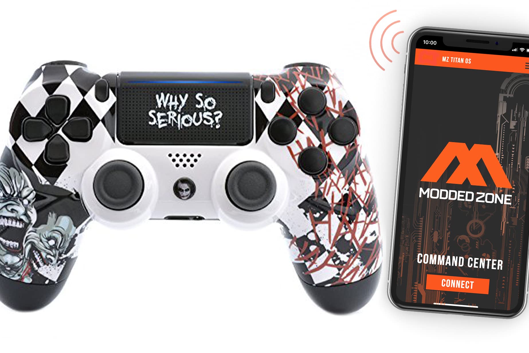 MODDEDZONE Joker Smart Rapid Fire Modded Controller compatible with PS4 Mods for FPS All Major Shooter Games Warzone MW & More (CUH-ZCT2U)