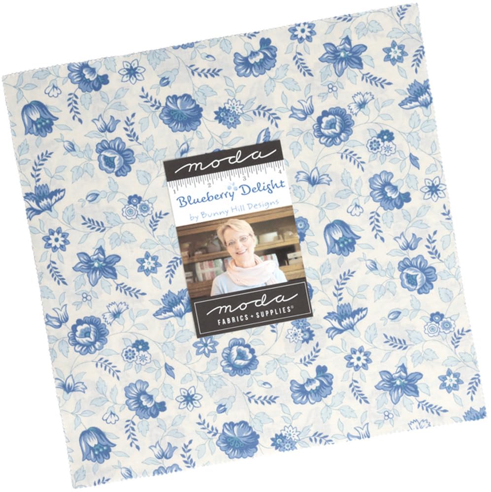 Blueberry Delight Layer Cake®, 42-10" Precut Fabric Quilt Squares by Bunny Hill Designs