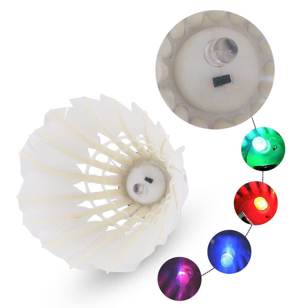 Bringsine LED Badminton Shuttlecock Dark Night Birdies Lighting for Kids Outdoor Sports-Red 4PCS