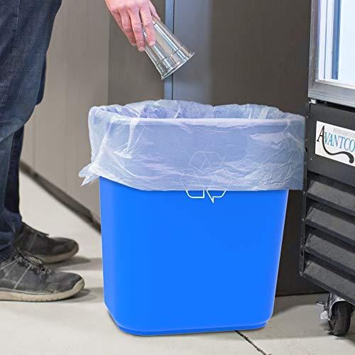 Storex Medium Recycling Basket, 15 x 10.5 x 15 Inches, Blue, Case of 6 (STX00714U06C)