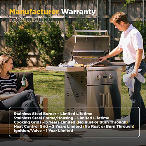 Coyote C-Series 28-in. Propane Gas Grill, 2-Burner Freestanding Grill, 40,000 BTUs - C1C28LP-FS